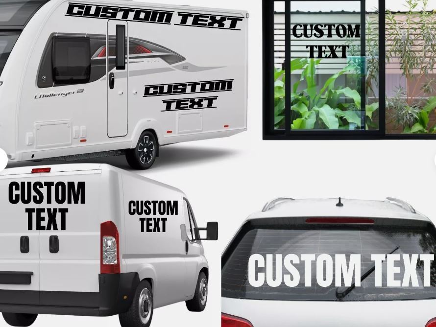 Personalised Name Vinyl Sticker Word Text Cut Fancy Font Sticker ...