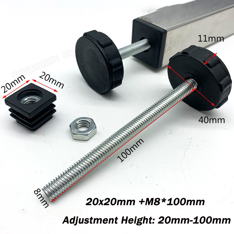 M8 Adjustable Leveling Glide Feet Furniture Table Chair Legs Pad Mat ...