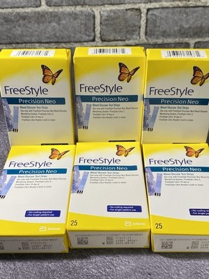 Freestyle Precision Neo Blood Glucose Test Strips (25 Counts) Lot of 8 ...
