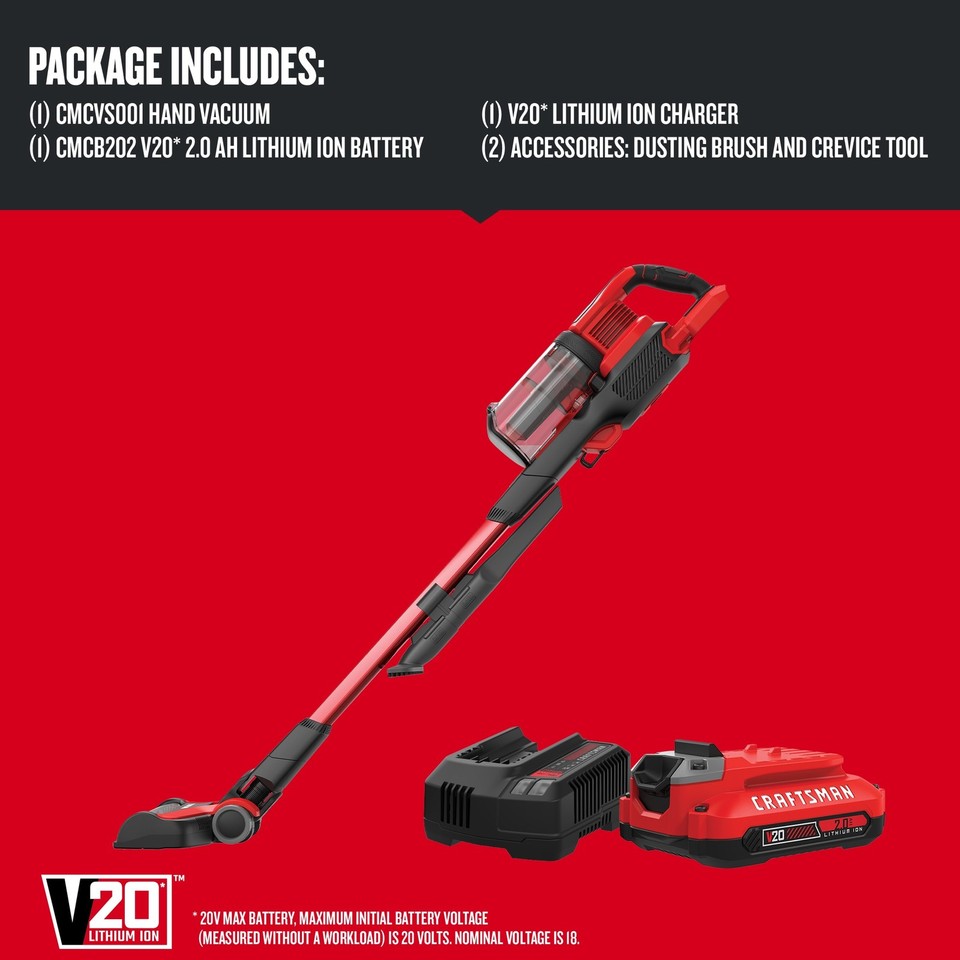 CRAFTSMAN V20 Cordless Pet Stick Vacuum Cleaner CMCVS001D1 | eBay