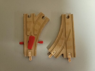 Thomas Wooden Railway Train Action Switch Split Track Lot x2 Male ...