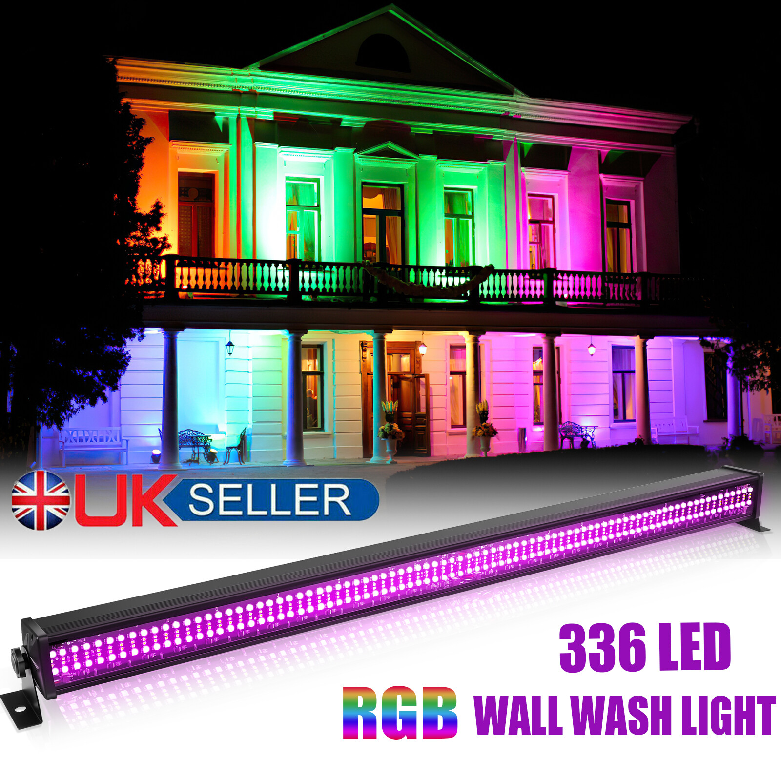 168W RGB LED Uplight Strip Bar Light Wall Wash Effect with DMX Stage ...