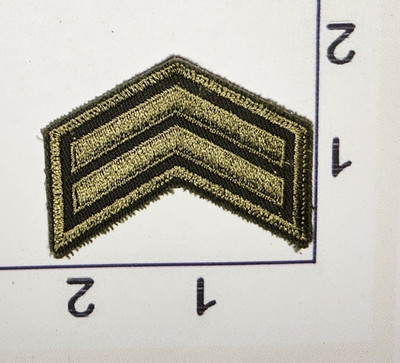 Corporal Patch Embroidered Vintage Sew On 2 Stripes Tan Brown Military ...