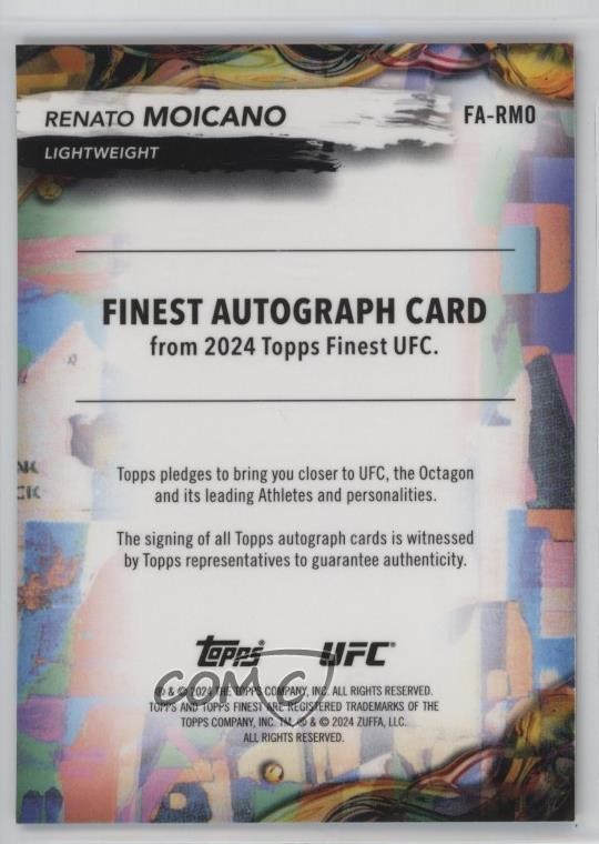 2024 Topps Finest UFC Auto Red Shimmer Refractor Renato Moicano #FA-RMO ...