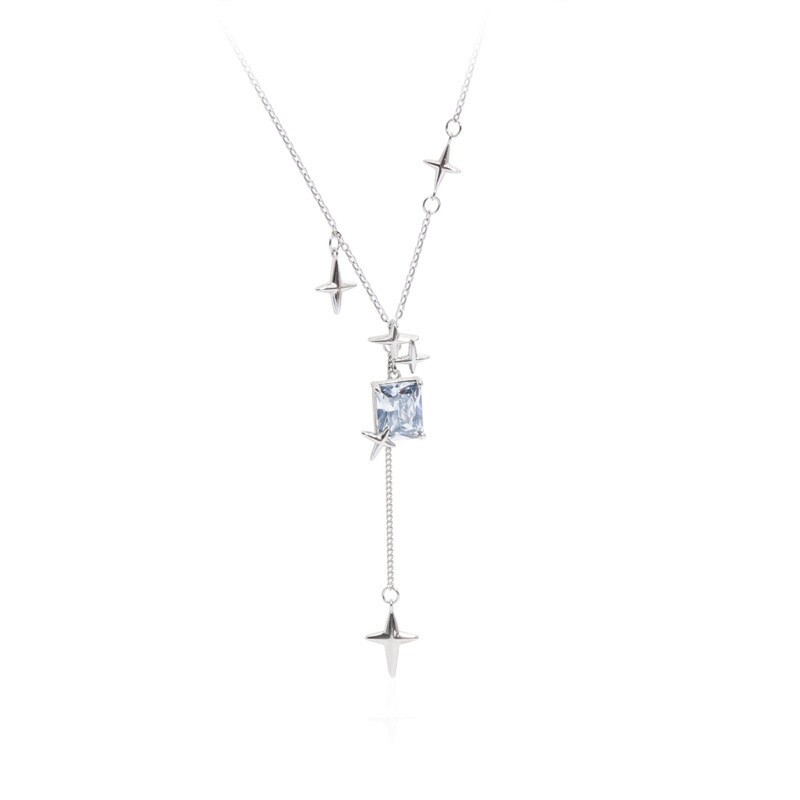 Phantom Blue Star Crystal Square Jewellery Gift Pendant Chain Diamond ...