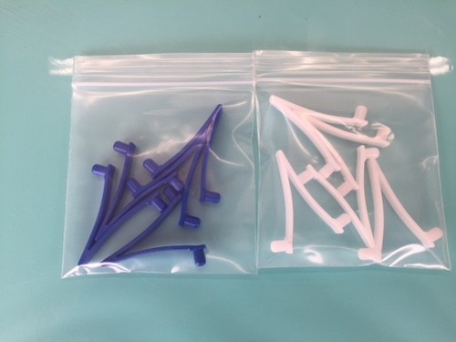 10 Pack American Made Wishbone Spring Clip, in White & Blue (Pool ...