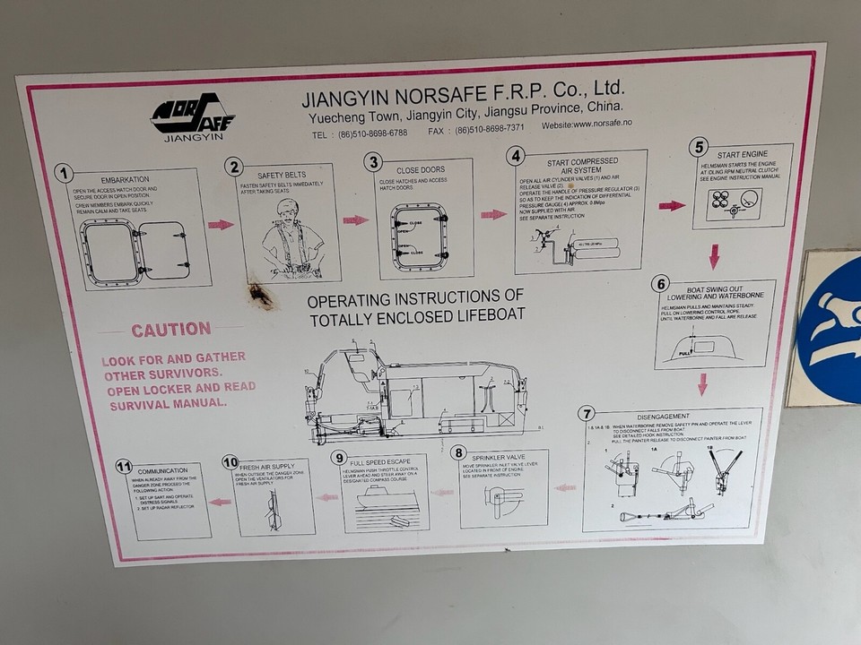 Norsafe Lifeboat 75 Person Off Oil Rig Type JYN85F Diesel Powered 2008 ...