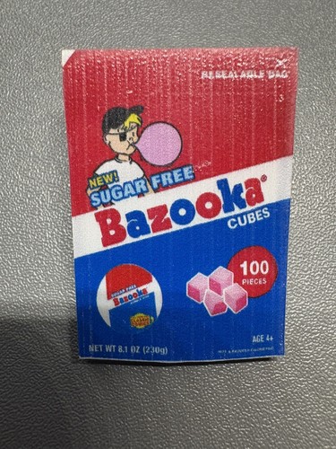 Pin Sugar Free Bazooka Cubes Gum Snack Food Fun Worker Wow Work Cool ...