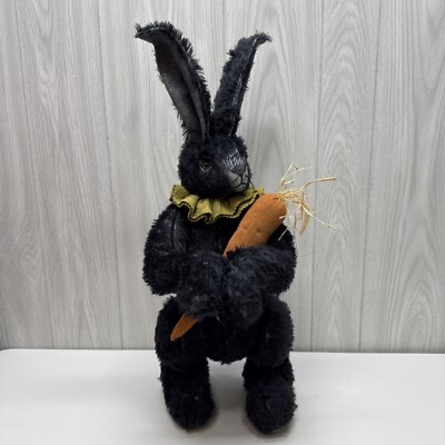 OOAK Sheryl Wells German Mohair 25" Primitive Hare with Carrot ...