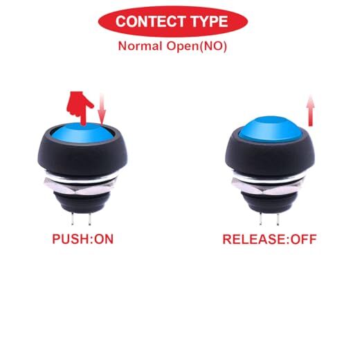 14Pcs Blue Momentary Push Button Switch 12mm AC 110V 250V 1A SPST 2Pin ...
