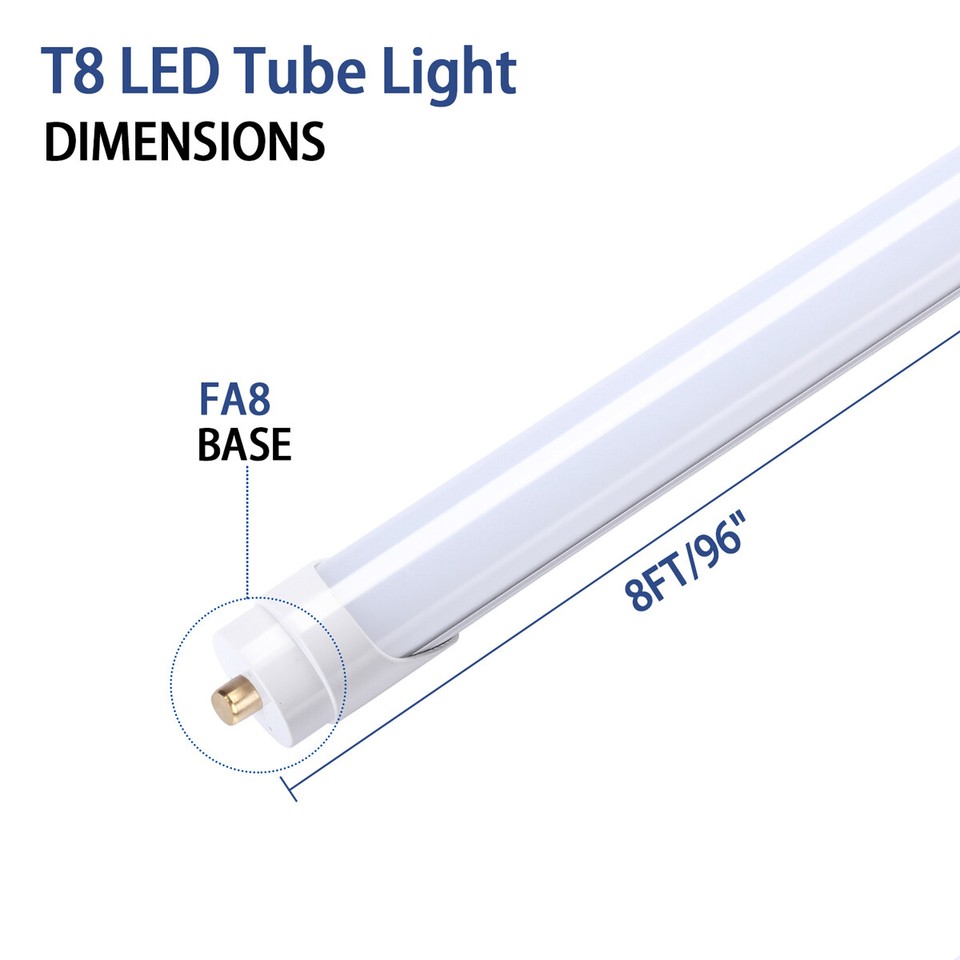 16Pcs T8 8' Led Bulbs 8FT FA8 Single Pin Led Tube Light 45W Led Shop ...