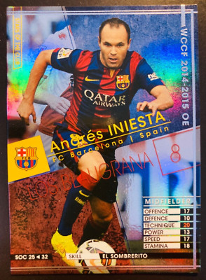 2014-15 Panini WCCF Stars of Club SOC25 Andres Iniesta Barcelona ...