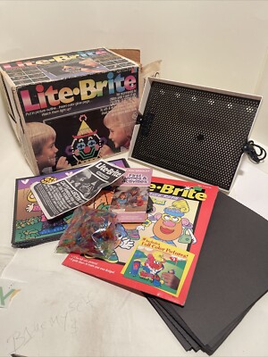 Vintage Lite Brite Toy Game Original Box Pegs Light Bright Milton ...