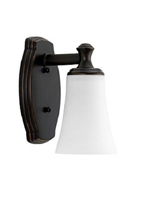Progress Lighting P2970-108 One-Light Wall Sconce White Shade Oil ...