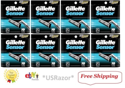 80 Gillette Sensor Razor Blades Refills Cartridges Fit Sensor3 Excel ...