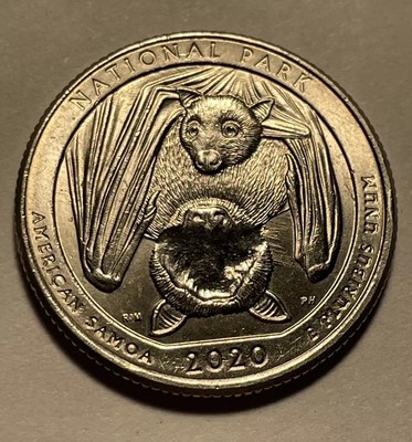 2020 P American Samoa Washington Quarter -Blind Bat Error - Rare ...