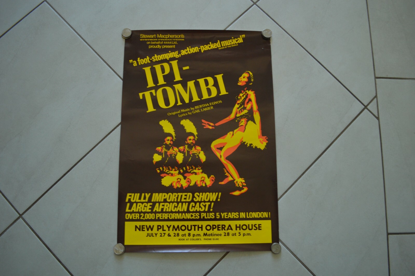 IPI TOMBI RARE ORIGINAL 80'S NEW ZEALAND TOUR POSTER! BERTHA EGNOS ...