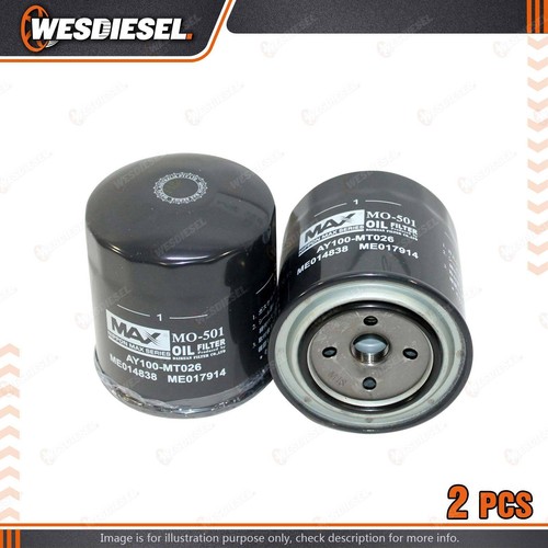2 Wesfil Oil Filters fits Mitsubishi Fuso Canter FE211 FE334 FE339 ...