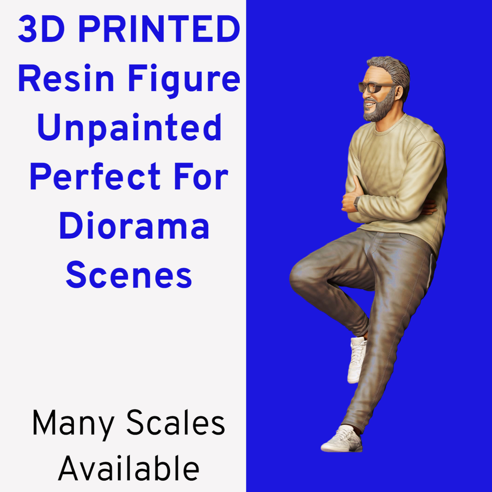 Guys Sitting and Leaning on Model Cars Resin 3d print Set of 2 Figures ...