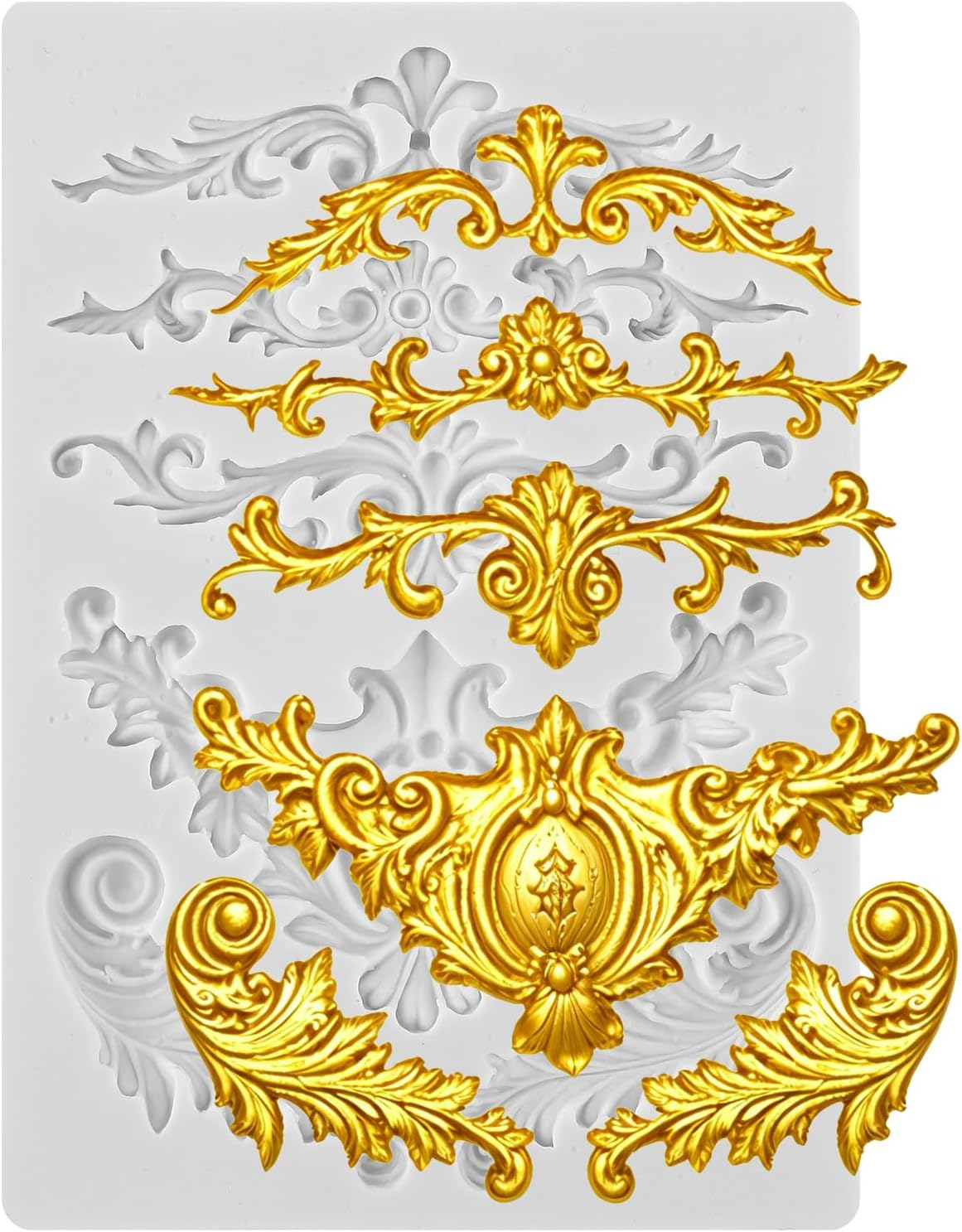 Baroque Style Curlicues Scroll Lace Emboss Border Relief Flower Lace ...