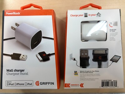 Griffin PowerBlock 10W Wall Charger w/ 30Pin Cable for iPad 1,2,3 ...