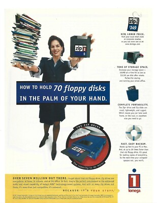 Iomega Zip Drive Print Ad from 1997, Data Storage Ad, Digital Storage ...