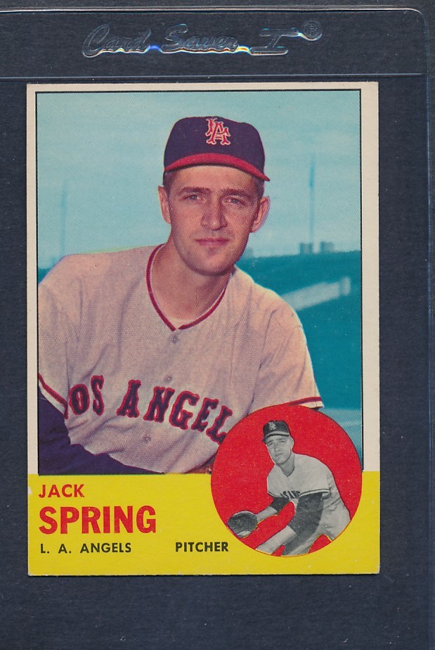 1963 Topps #572 Jack Spring Angels EX *1624 | eBay