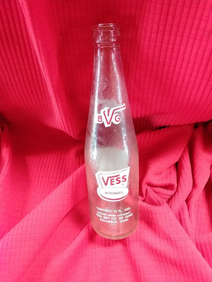 Rare Vess Beverages 12 Oz ACL Soda Bottle Columbus, Ohio Vess Dry Co ...