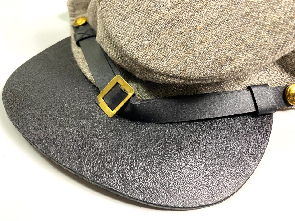 CIVIL WAR CS CSA CONFEDERATE JEAN WOOL BUMMER KEPI FORAGE CAP HAT ...