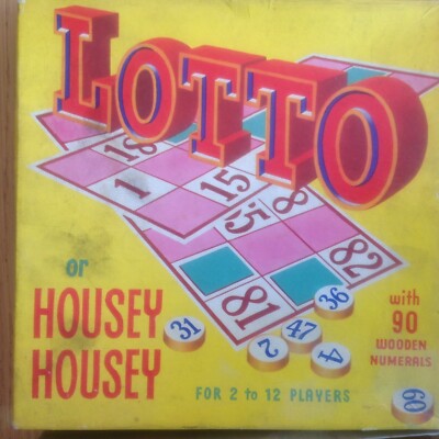 .Vintage Lotto, Bingo Housey Housey Game 1950/1960's Complete Wooden ...