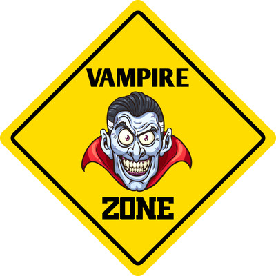 *Aluminum* Vampire Zone Funny Metal Novelty Sign 12"x12" | eBay