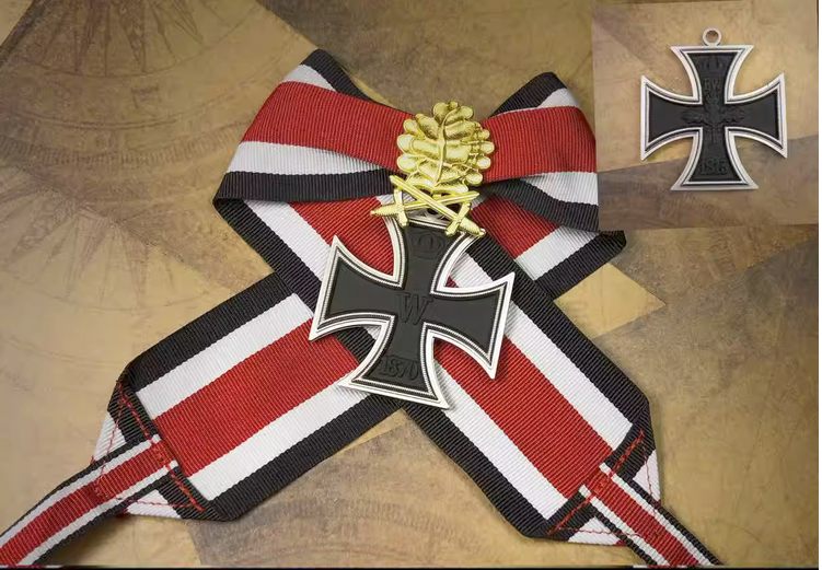 1870 German Knight Cross Iron Cross Pendant Oak Leaf Medal with Box | eBay