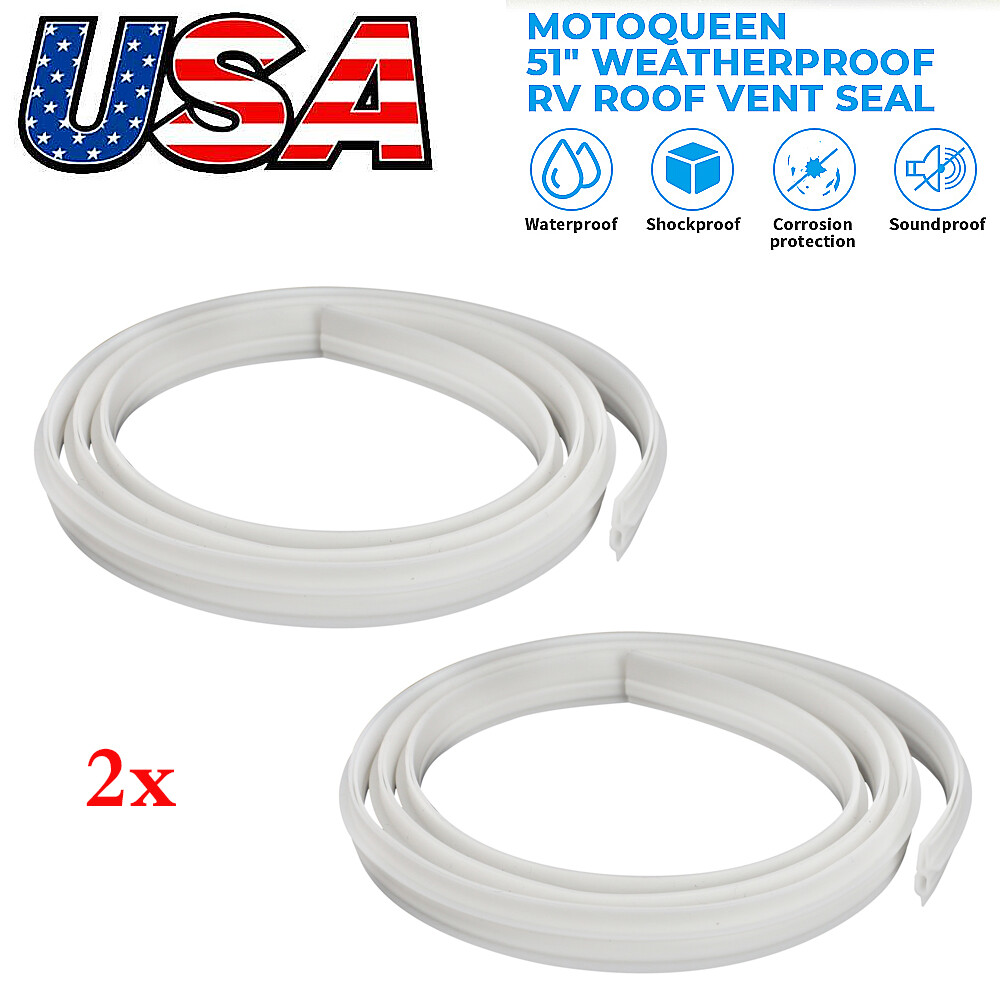 RV Roof Vent Seal White Vinyl 51" Camper Vent Fan Gasket Replacement (2 ...