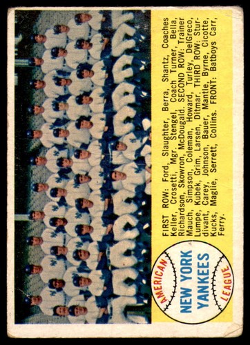 1958 Topps #246 Yankees Team G-VG Yankees ID:211479 | eBay