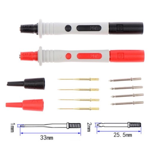 2 PCS Multimeter Probe Replaceable gilded Needle Multi-purpose Test pen ...