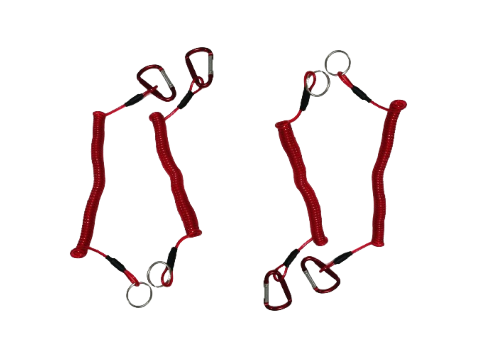 X2 Clasp Stretch Tether Hook Key Chain Coil Cord Lanyard Spiral ...