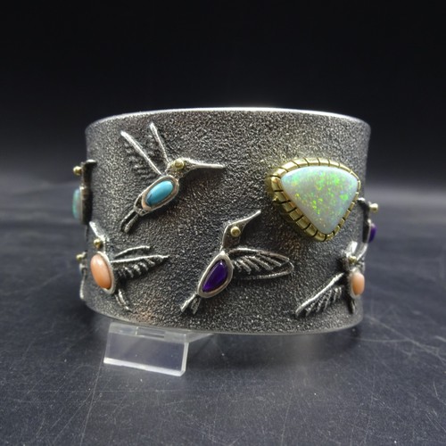 Philander Shanibah Isiah BEGAY Tufa Cast HUMMINGBIRD Cuff BRACELET with ...