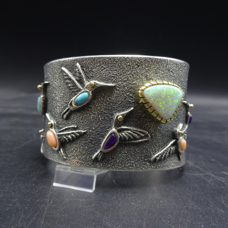 Philander Shanibah Isiah BEGAY Tufa Cast HUMMINGBIRD Cuff BRACELET with ...