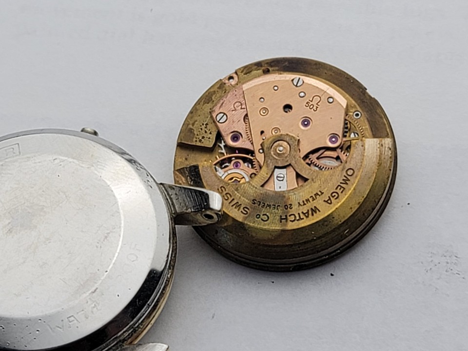 Vintage 14K Gold & Stainless steel Omega Seamaster calendar 503 case ...