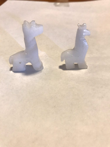 2 Vintage miniature carved Alabaster/ Onyx Giraffes, white, 1 1/2 " and ...