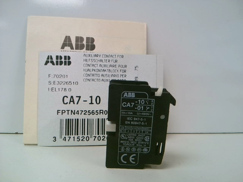 1PC ABB NEW CA7-10 Auxiliary Contact 1-Pole Normally Open 10A 600V CA7 ...