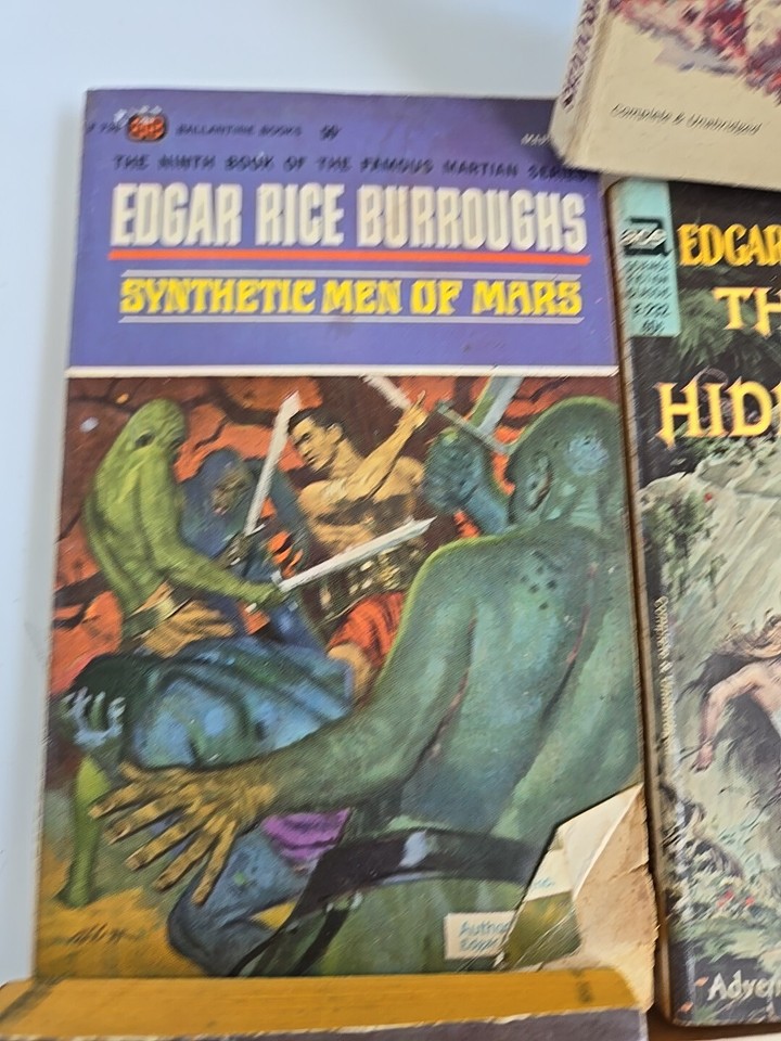 Edgar Rice Burroughs Lot of 7 Vintage Paperback Sci Fi Fantasy Books ...
