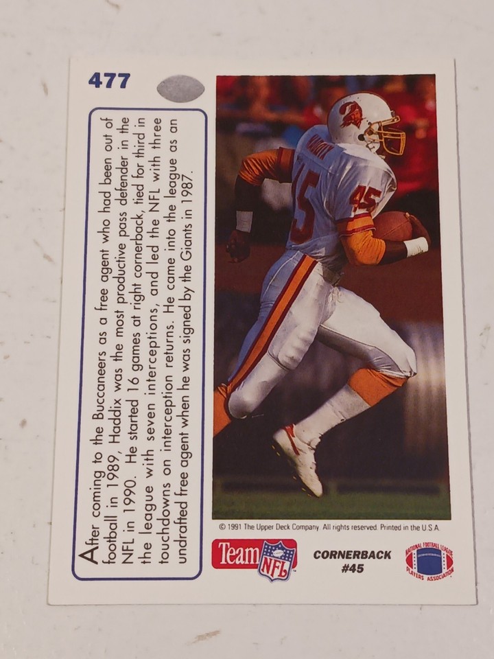 Wayne Haddix Tampa Bay Buccaneers 1991 Upper Deck Team MVP Card #477 | eBay