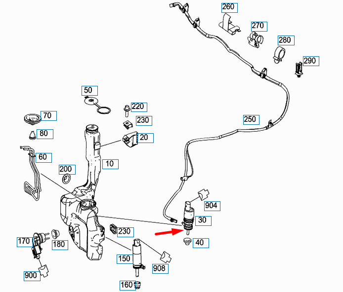 MERCEDES-BENZ C-CLASS W204 Washer Tank Motor A2048660221 New Genuine | eBay