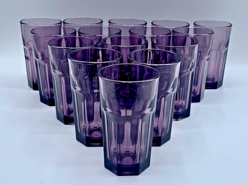 Set of 5 Libbey Violet Purple Juice Glasses 4.5" Paneled Tumblers | eBay