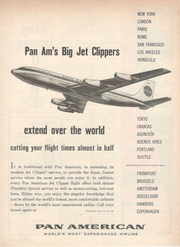 Paa Pan American Airline Boeing Big Jet Clipper Advertisement 1 Page ...