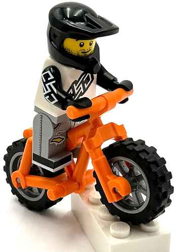Lego New Downhill Biker Offroad Cyclist Dirtbike Minifigure with Racing ...