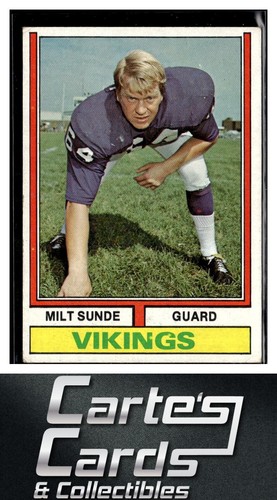 Milt Sunde 1974 Topps Parker Brothers Pro Draft #57 Minnesota Vikings ...