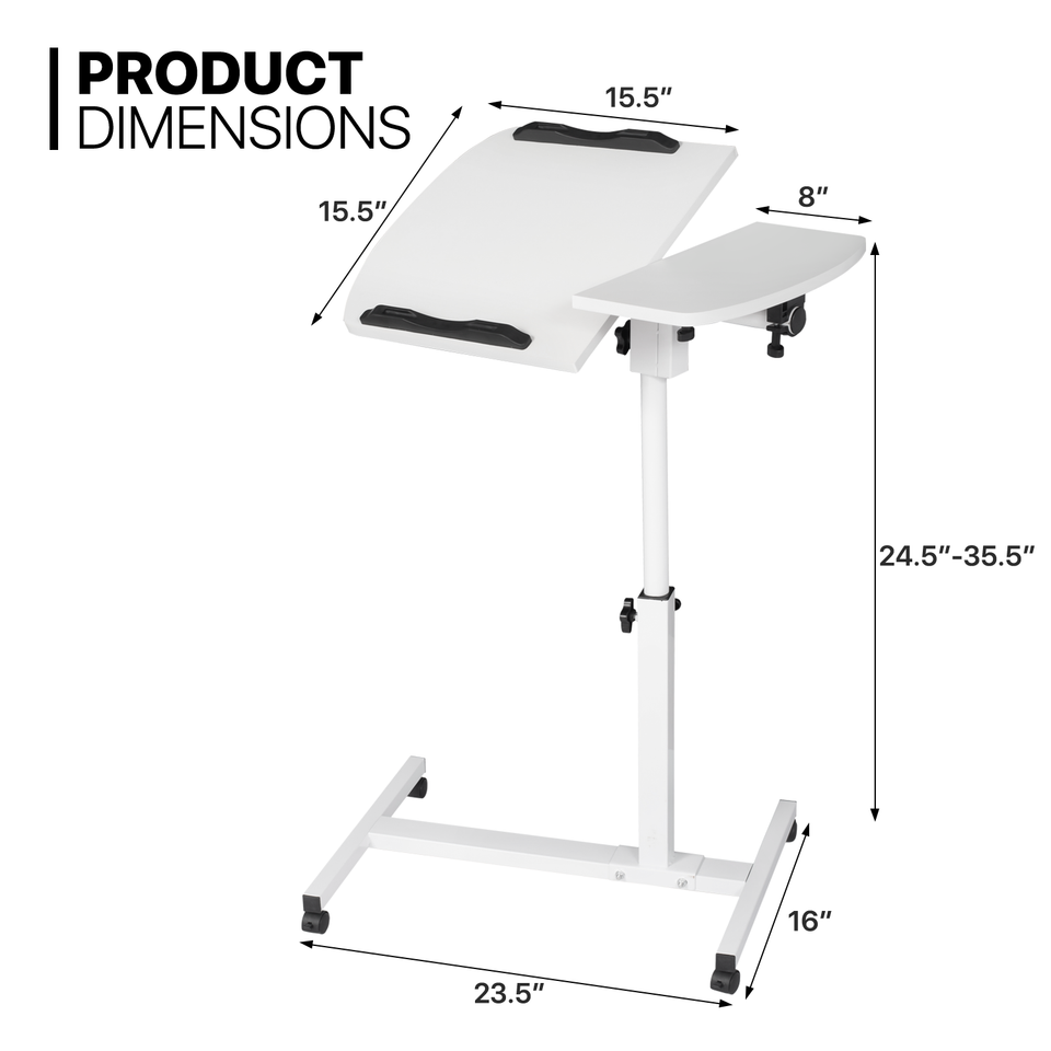 [ROLLING SWIVEL LAPTOP DESK]Stand Up Workstation Adjustable Height ...