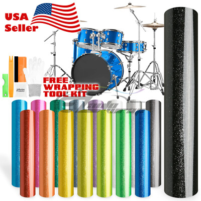 Drum Wrap Vinyl Kit Gloss Glitter Sparkle For Snare Kick Bass Tom WMP ...